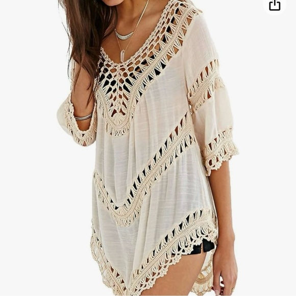 Vivid Collection | Swim | Bohemian Swimsuit Cover Sz M Cream Beige ...